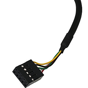 BAIRONG 10cm Motherboard USB 2.0 Adapter Cable A Female to Dupont 9 Pin Female Header Motherboard Cable Cord USB Header to USB Cable (0.1M), Black