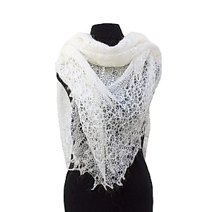 Fedelkea Antique Lace Orenburg Shawl Slavic Crochet Wedding Knitted 55x55 Inch