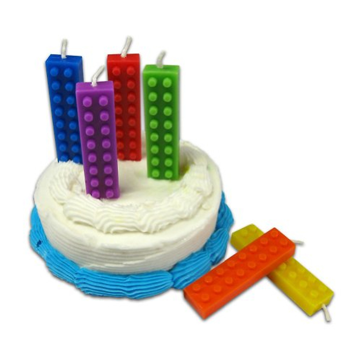 Building Blocks Party Candles - Blokz Set of 6 (Assorted Color Bricks) - by NuOp Design