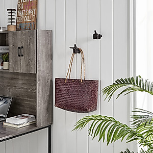 Danya B. "Thumbs up & Pointing Finger Dark Brown Cast Iron Wall Mount Hook Set (Set of 2), Entryway Hooks or Unique Room Decor for Hanging Coats, Purses, Scarves, or Keys