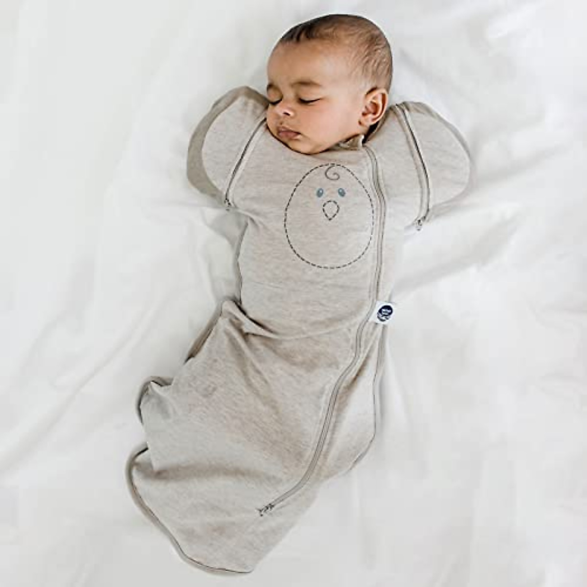 Nested Bean Zen One™ - Gently Weighted Swaddle for Babies 3-6M (13-18.5 Lbs) | Adapts for arms in/Out | Prevents startles | Aid Self-Soothing | 2-Way Zipper | Machine Washable | TOG 1.0