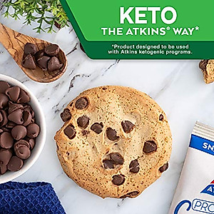 Atkins Chocolate Chip Protein Cookie, Protein Dessert, Rich in Fiber, 3g Net Carb, 1g Sugar, Keto Friendly, 4 Count