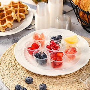 [260 Sets - 1 oz ] Jello Shot Cups, Small Plastic Containers with Lids, Airtight and Stackable Portion Cups, Salad Dressing Container, Dipping Sauce Cups, Condiment Cups for Lunch, Party, Trips