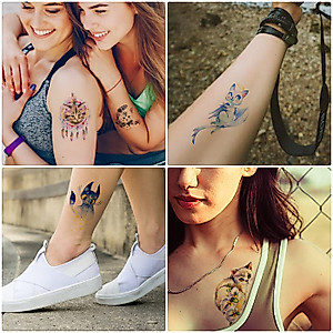 Father.son 12 Sheets Watercolor Cat Temporary Tattoos for Girls Kids, Cute Kitty Waterproof Fake Tattoos Body Art Sticker, Animal Birthday Supplies, Pet Lover Party Favors, Meow Arts and Crafts