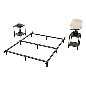 Kujielan Structurally Stable Black Bed Frame - 7 Inch Metal Bed Frame with Easy Disassembly and Long Life, King Size Bed Frame with 9 Legs for Support Without Taking Up Space and Easy to Move King