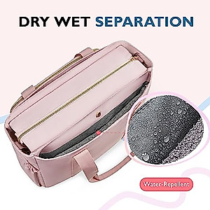 mommore Diaper Bag Tote with Changing Pad, Dry And Wet Compartment Large Capacity Baby Bag Crossbody Travel Maternity Bag, Pink