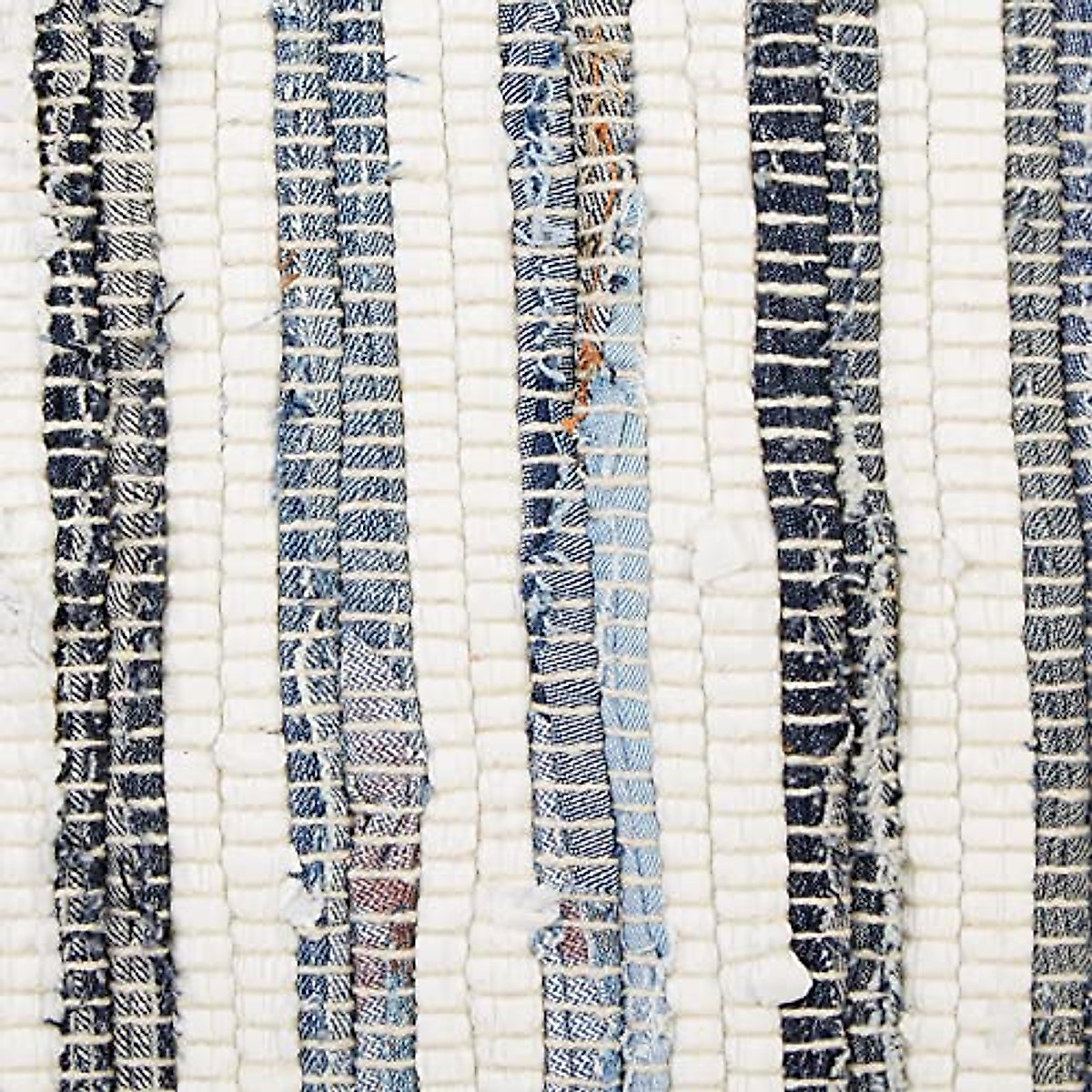 DII Chindi Home Collection Handwoven Multicolor Area Rag Run, 2x3', Denim