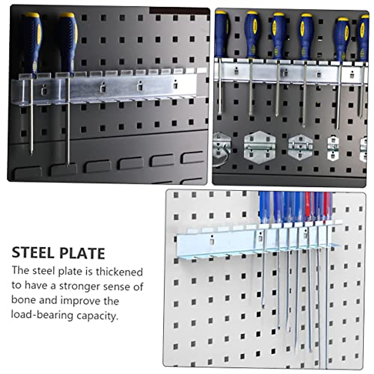 ULTECHNOVO 1pc Screwdriver Holder Wall Mounted Tool Mount Wrench Mount Tool Bolt Driver Rack Shovel Holder for Garage Tool Organizer Wall Mount Garage Wall Tool Rack Silver Steel Galvanized