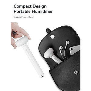 JISULIFE Mini Portable Humidifier, Small USB Personal Humidifiers with Ultra Quiet, Container Diversity, Auto Shut Off, Tiny Travel Easy Use Humidifier for Plants, Car, Office, Hotel - White