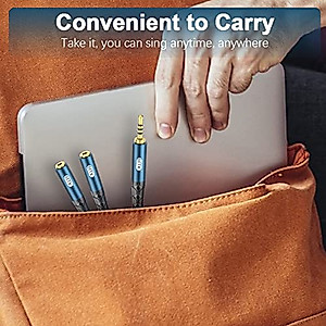 EMK Headphone Splitter 3.5mm TRRS Stereo Audio Y Splitter Extension Cable Nylon-Braided 4-Pole Male to 2Female Dual Headphone Jack Adapter for Phone, PS4, Switch, Tablet, Laptop (12inch/30cm)