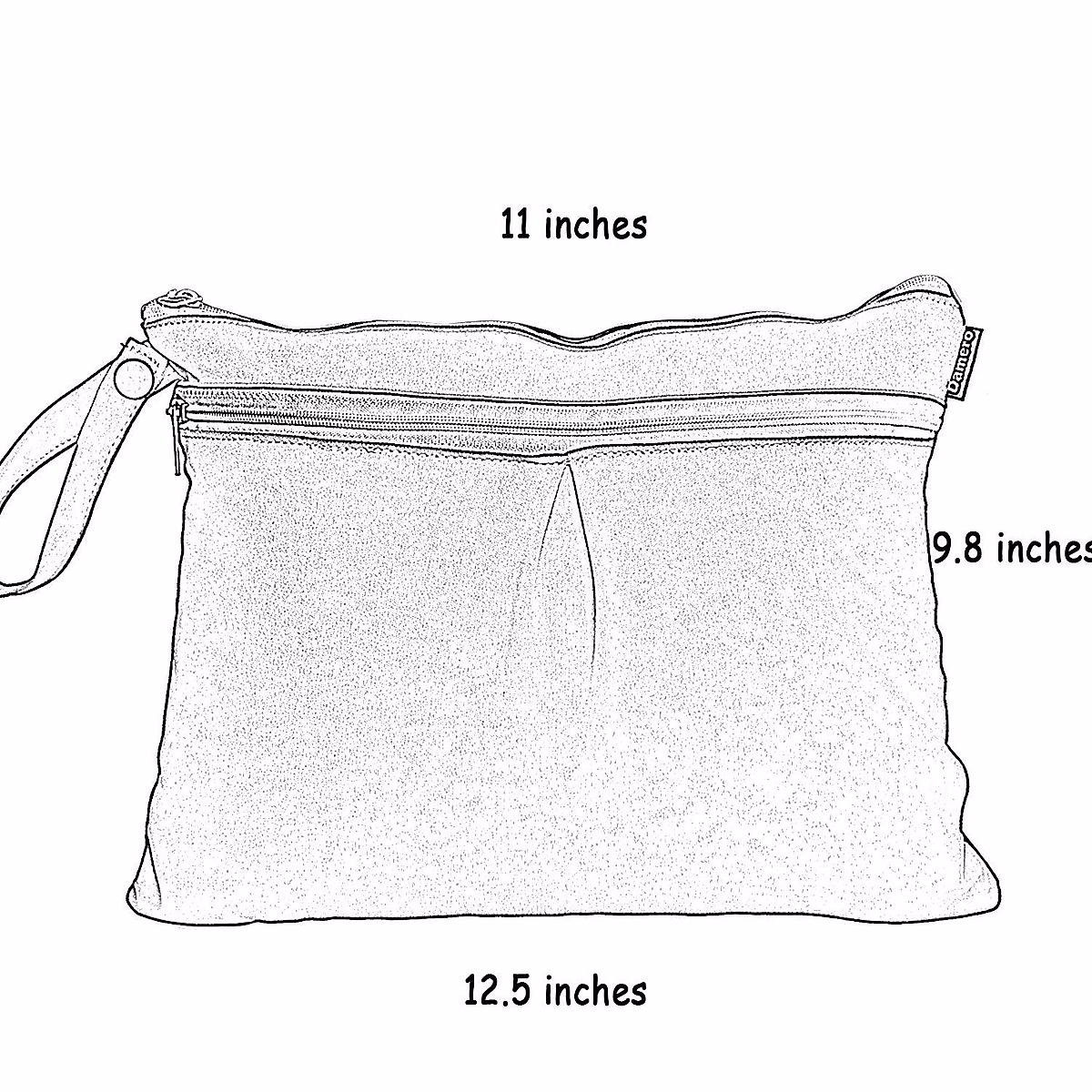 Damero 2pcs Travel Wet and Dry Bag with Handle for Cloth Diaper, Pumping Parts, Clothes, Swimsuit and More, Easy to Grab and Go (Small, Gray Triangle+ Gray Dots)