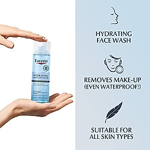 Eucerin Hydrating 3-in-1 Micellar Water, Formulated with Hyaluronic Acid, 6.8 Fl Oz Bottle