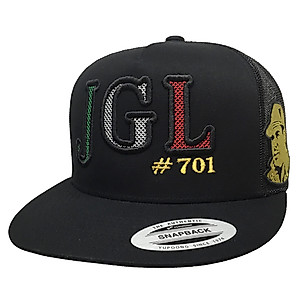 México JGL black el Chapo Guzman 2 Logos hat Black mesh SnapBack