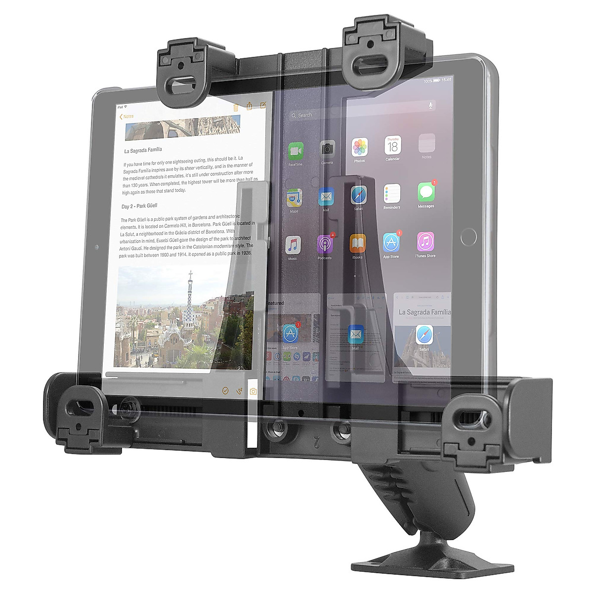 iBOLT TabDock Dock'n Lock Bizmount- Heavy Duty Industrial Composite Locking Drill Base Mount for All 7" - 10" Tablets- for Trucks/Vehicles/Wall Mount: Great for ELD, Fleets, and Restaurants