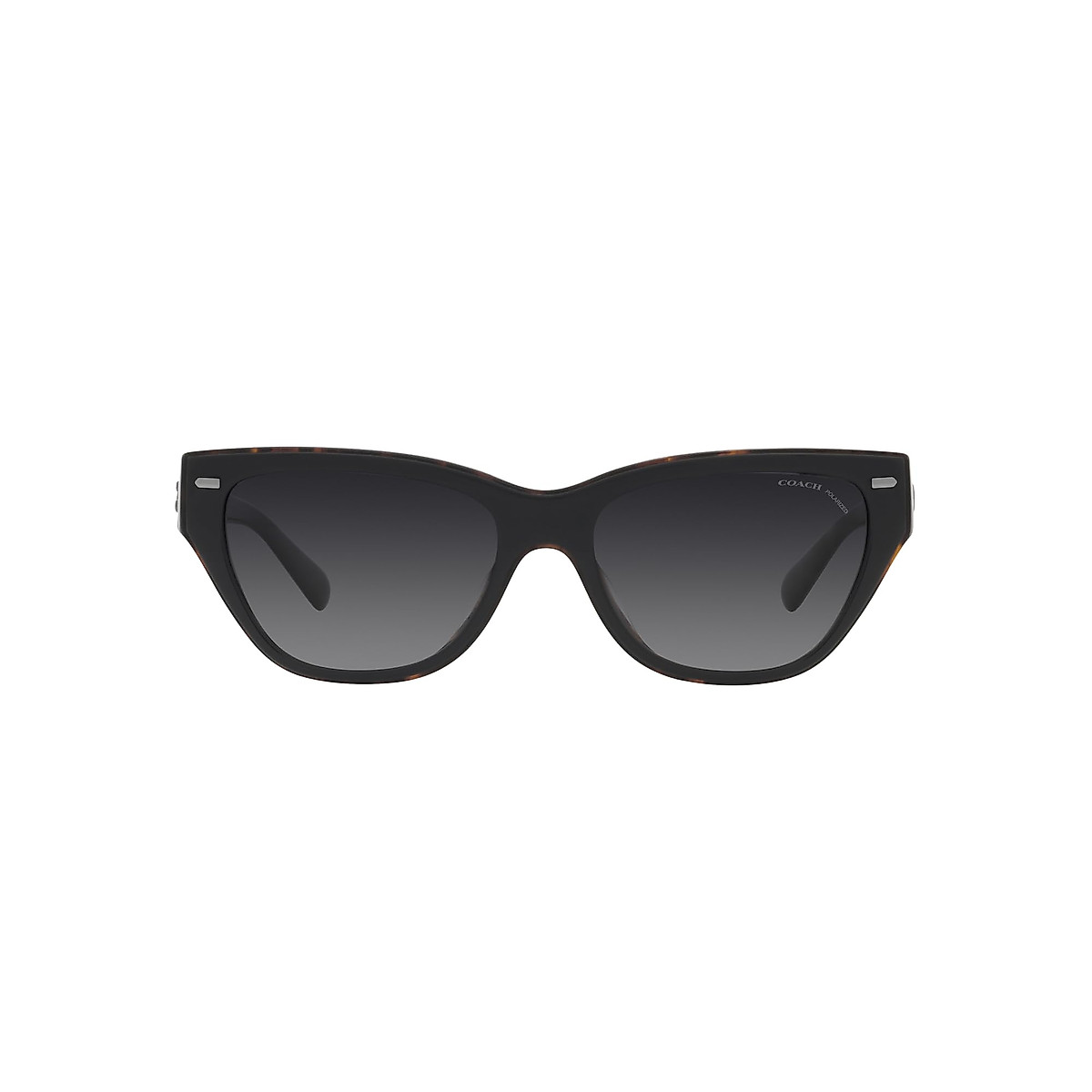 Coach HC8370U Universal Fit Sunglasses, Black/Dark Tortoise/Grey Gradient Polarized, 54 mm
