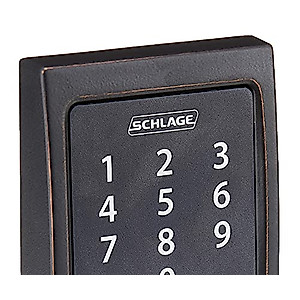 Schlage Lock Company BE468CEN716 Connect Century Touchscreen Deadbolt, Aged Bronze