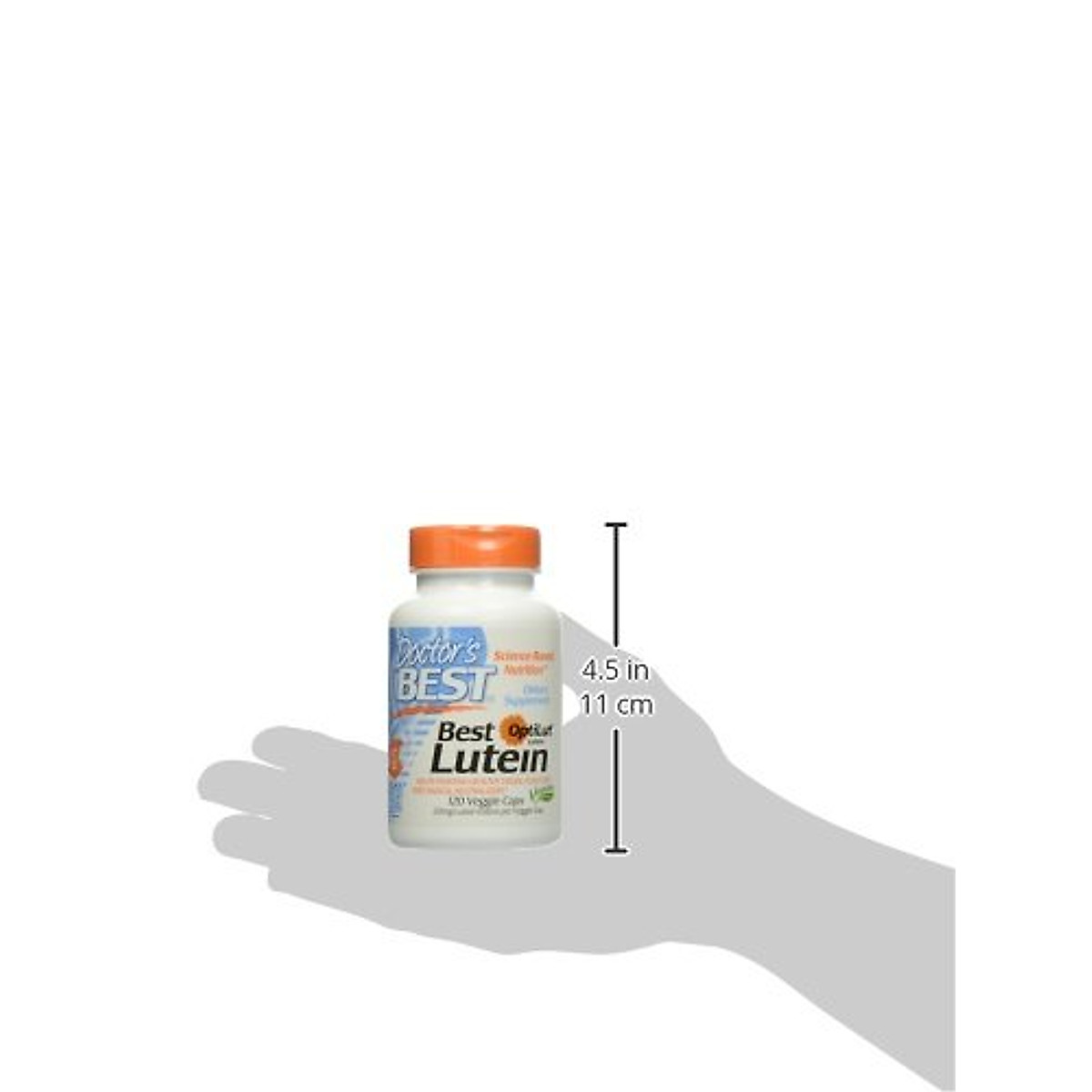 Doctor's Best Lutein with OptiLut, Non-GMO, Vegan, Gluten Free, Soy Free, Eye Health, 10 mg, 120 Veggie Caps