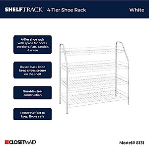 ClosetMaid 8131 4-Tier Freestanding Shoe Rack, White