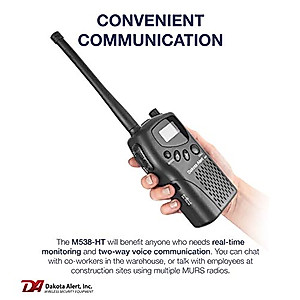 Dakota Alert MURS Radio - M538-HT MURS Wireless VHF Transceiver - Handheld 2-Way Radio License Free - Multi-Use Radio Service, MURS Walkie Talkie