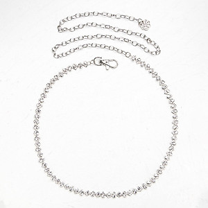 YooAi Rhinestone Belt Womens Formal Dress Belt Diamond Bling Wedding Bridal Belt Sliver