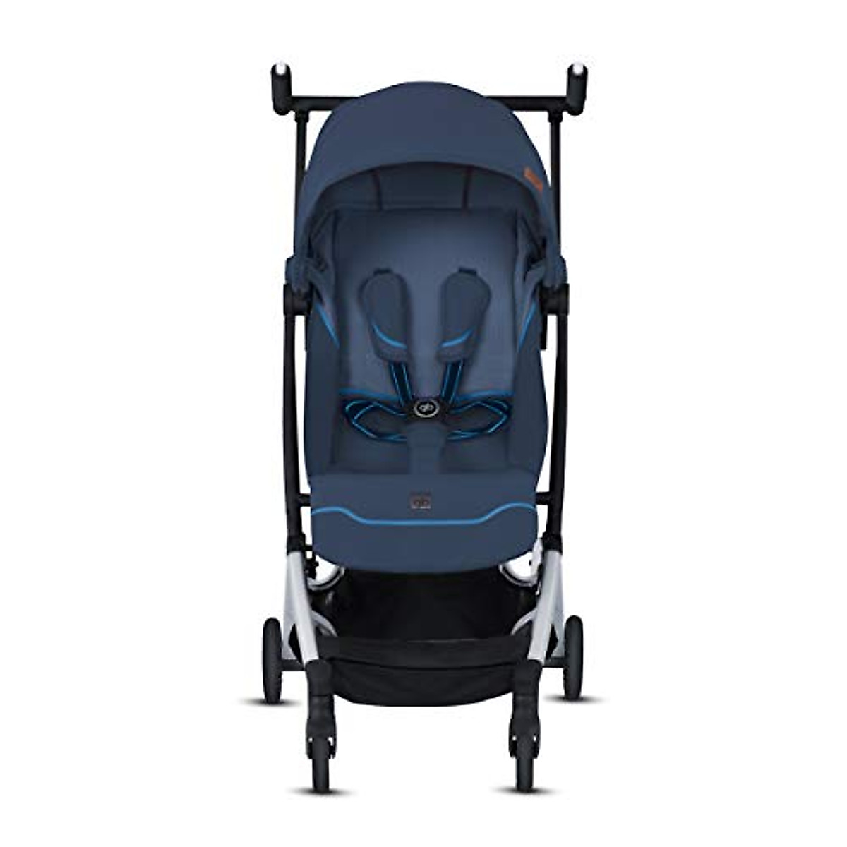gb Pockit+ All City, Ultra Compact Lightweight Travel Stroller with Front Wheel Suspension, Full Canopy, and Reclining Seat in Night Blue