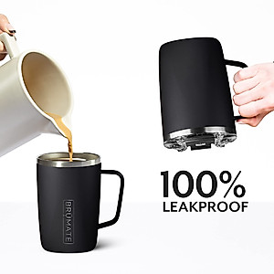 BrüMate Toddy - 16oz 100% Leak Proof Insulated Coffee Mug with Handle & Lid - Stainless Steel Coffee Travel Mug - Double Walled Coffee Cup (Gold Leopard)