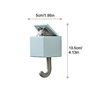 FRAPAN 4PCS Creative Adhesive Coat Hook, Cute Cat Hooks Wall Mounted, Wall Mounted Adhesive Hook Coat Hooks Mouse Chick Bear Hooks Cute Pet Hooks for Wall Hanging Decorations Without Drilling