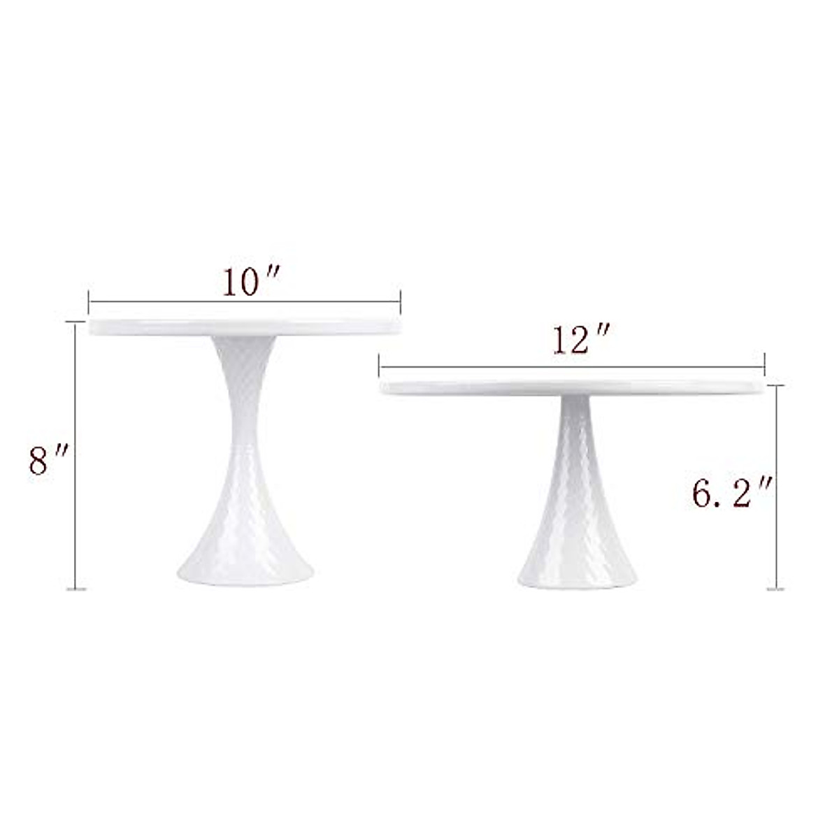Hotity Set of 2 Round Cake Stands Modern Design Dessert Display Cake Stand Cupcake Stands for Party Celebration Baby Shower, White