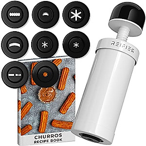 Churrera Churro Maker Machine - Free Recipe eBook Included - 8 Interchangeable Discs - Churros Maker Machine