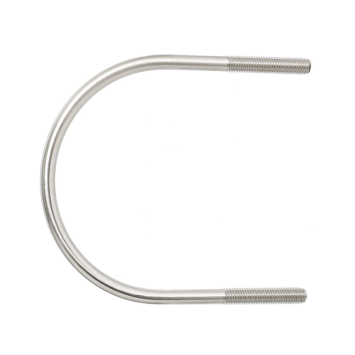 Aoje-Link Round U-Bolts 4.02"(102mm) Inner Width M8 Thread 304 Stainless Steel Silver with Plates Nuts Flat Washers for Car/RV/Trailer Bumper, 2Pcs