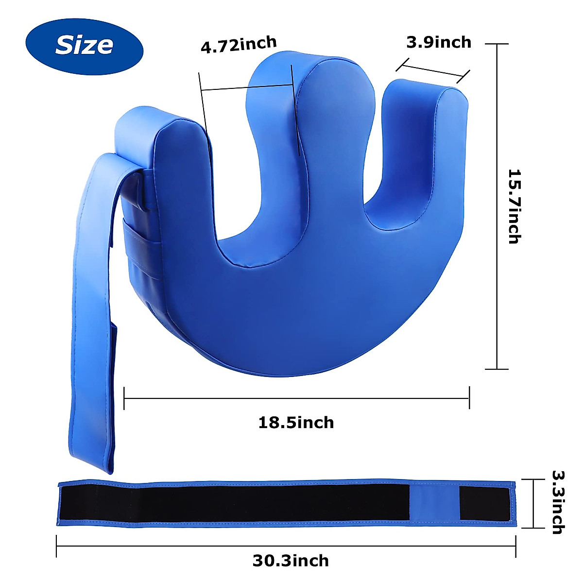 YHK Patient Turning Device, Prevent Muscle Atrophy Elderly with Removable Straps U-Shaped Multifunctional Turning Pillow, Bedridden Nursing Supplies for The Elderly（Dark Blue Straps）