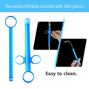 ANGCURE lube applicator for Women,Men,Female Lubricant Tube Shooter with 10ml Scales [2 Pack+Storage Bag] Reusable, Smooth with Rounded Tip & Cap,Easy use/Clean