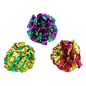 PETFAVORITES Original Mylar Crinkle Balls Cat Toys - 12 Pack