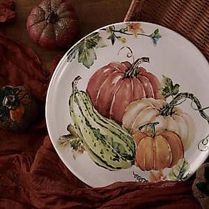 Bico Pumpkin Feast 11 inch Dinner Plates, Set of 4, for Pasta, Salad, Maincourse, Microwave & Dishwasher Safe