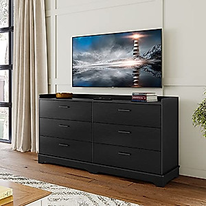 Hasuit 6 Drawer Double Dresser, Modern Storage Tower Dressers & Chests of Drawers, Large Clothing Organizer for Bedroom