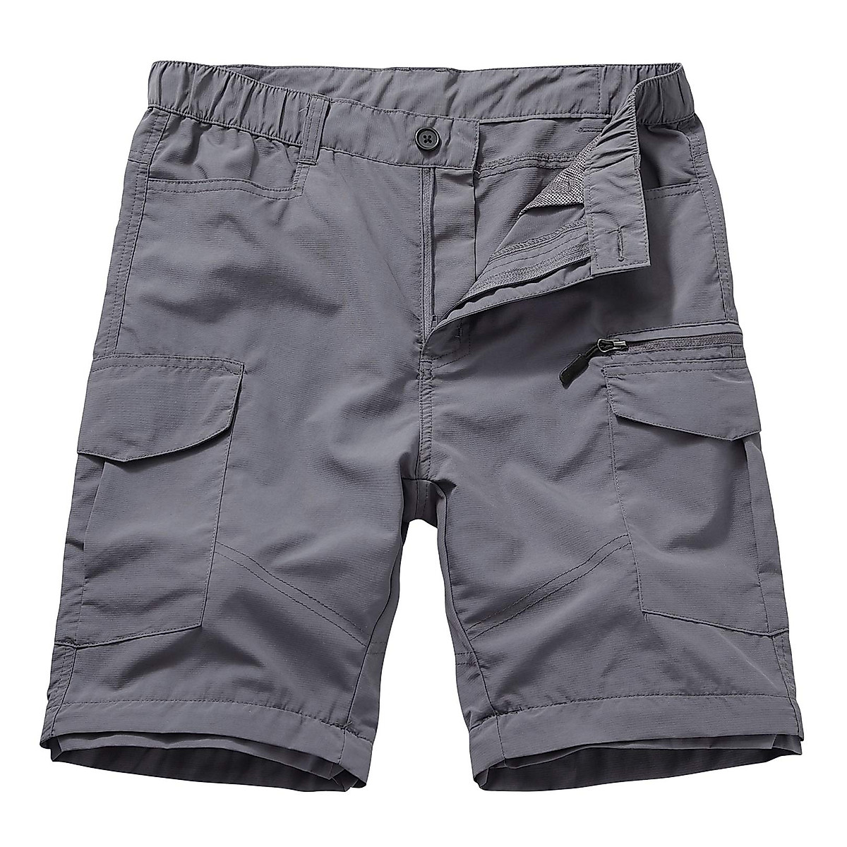 Mens Hiking Pants Quick Dry Lightweight Fishing Pants Convertible Zip Off Cargo Work Pants Trousers #6055,Grey,36