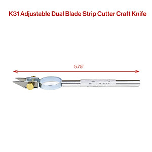 Excel Blades 30608 Dual Strip Cutter, Dual Twin Blade Knife Parallel Number 59 Blades, Adjustable Width Strip Cutter, Cutting Tool for Paper, Clay etc