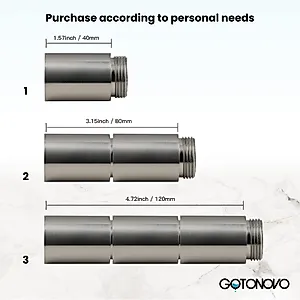gotonovo 2 Inch Wall Mount Extension Tube for Shower Fixture Spout Tub Spout Extender One Pair Brushed Nickel
