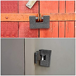 Kurtzy Heavy Duty Padlock with 4 Keys - Hardened Solid Steel Hardware Monoblock Lock - 12mm Thick Shackle - Protector Lock for Garage Door, Containers, Sheds, Shutters, Lockers, Gates and Warehouses