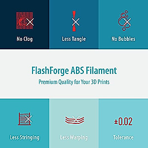 FLASHFORGE D-Series ABS 3D Printer Filament, 1.75mm (Silver), 0.5kg Spool (1.1lbs), Guaranteed Fresh, Dimensional Accuracy +/- 0.02mm, Tangle-Free, Fits Most FDM Printers [Risk-Free]