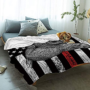 RainbowDay Cozy Flannel Blanket Lightweight Warm Throw Blanket Sloth American Flag Theme Respect Firefighters Bed Blanket Fit Sofa,Bed and Couch,50x60 Inch Plush Microfiber Throws for Camping
