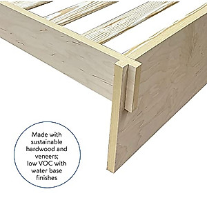 Classic Brands Liberty Wood Platform Bed Frame, Maple with Natural Finish, Queen