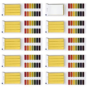 Honbay 10 Pack 800 Pieces PH Test Strips Universal Litmus Indicator Full Range 1-14 pH Testing Paper Universal pH Test Litmus Paper pH Testing Strips for Water Wine Saliva Urine Soil Food Fish Tank