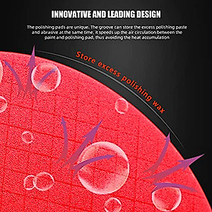 Red Finish Polish Pad, 1Pc 5 Inch Buffing Polishing Pads for 125mm Backing Plate Compound Buffing Sponge for Car Buffer Polisher Compounding, Polishing and Waxing