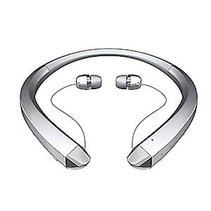 QT S Bluetooth Headset, Lightweight Retractable for Neckband Bluetooth Headphones for Sports Exercise Home & Office, Noise Cancelling Stereo Neckband Wireless Headset Talk 9-10 Hours (Silver)