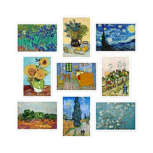 Ink Inc. Van Gogh Prints Master Impressionst Painters Series | Starry Night Wall Art | Set of 9 5x7 | Unframed