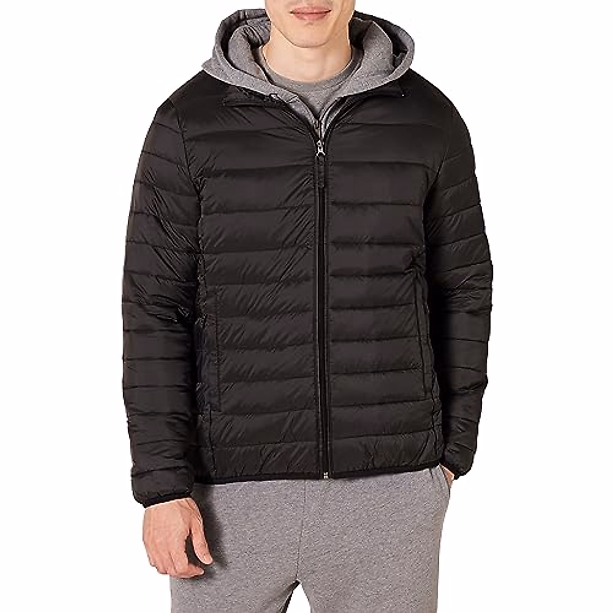 Amazon Essentials Men's Packable Lightweight Water-Resistant Puffer Jacket (Available in Big & Tall), Black, X-Small