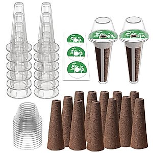 Seed Pod Kit Compatible with Aero Garden and All Brands - Grow Anything Kit for Indoor Garden Hydroponics Growing System with 12 Grow Sponges, 12 Pod Labels, 12 Plant Baskets Domes