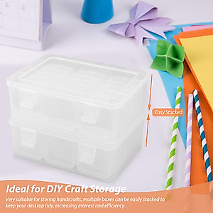 Moon Magpie Bead Organizers Box, Plastic Storage Cases Mini Clear Bead Storage Containers Transparent Boxes with Hinged Lid and Rectangle Clear Craft Case