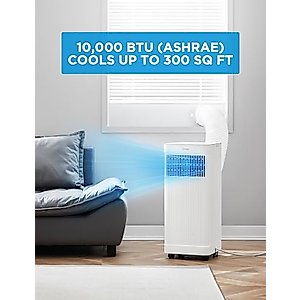 Midea 10,000 BTU ASHRAE (7,100 BTU SACC) Portable Air Conditioner Smart Control, Cools up to 300 Sq. Ft., with Dehumidifier & Fan mode, Easy- to-use Remote Control & Window Installation Kit Included